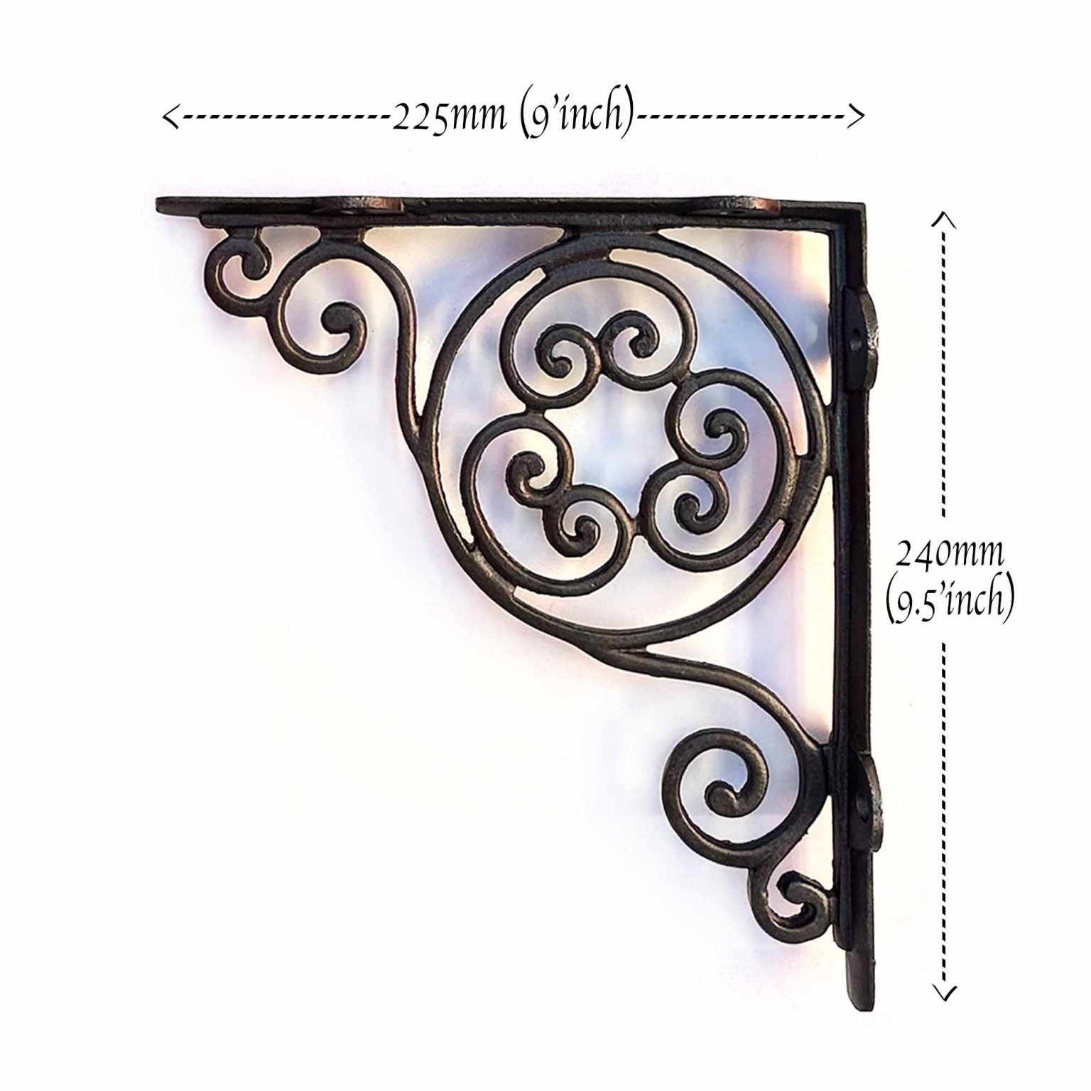 Large iron scroll brackets 9″ inch - Handmade creations from the English Shires